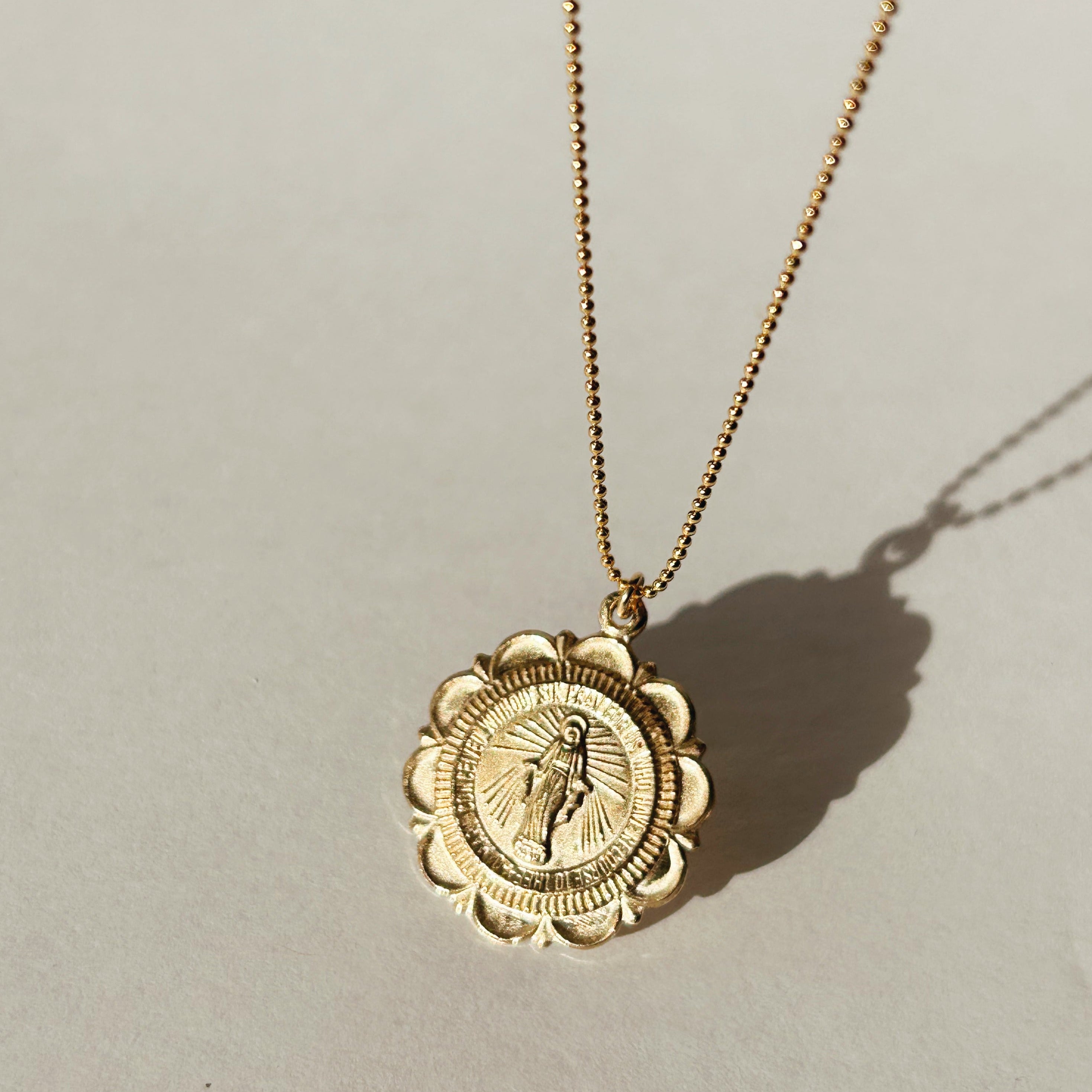 Our Lady Virgin Mary Coin Necklace | Truly Blessed Jewels
