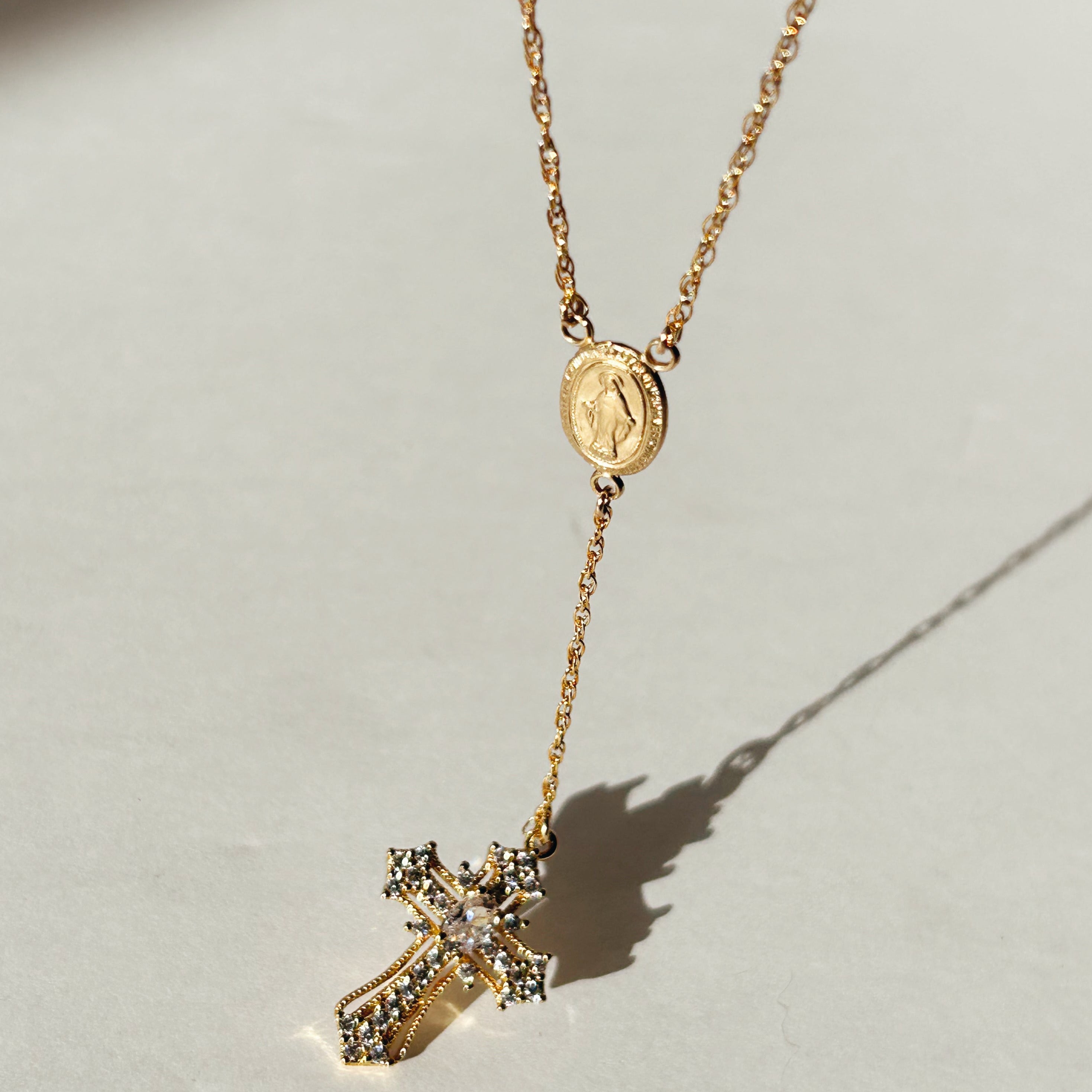 Ariadne Lariat Cross Drop Necklace | Truly Blessed Jewels