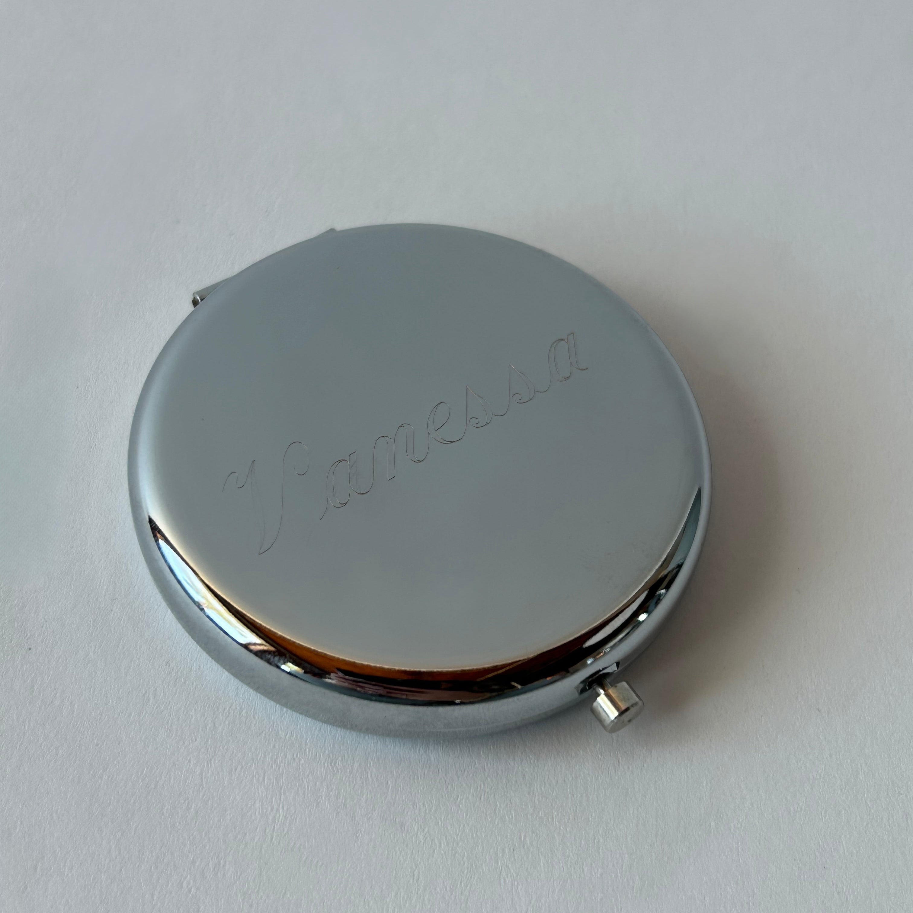 Silver Engraved Compact Mirror | Truly Blessed Jewels